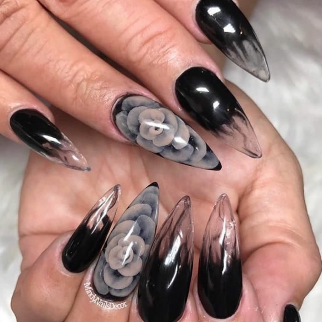 39 Trendy Black Nails – Edgy and Chic Mani Inspo for 2024