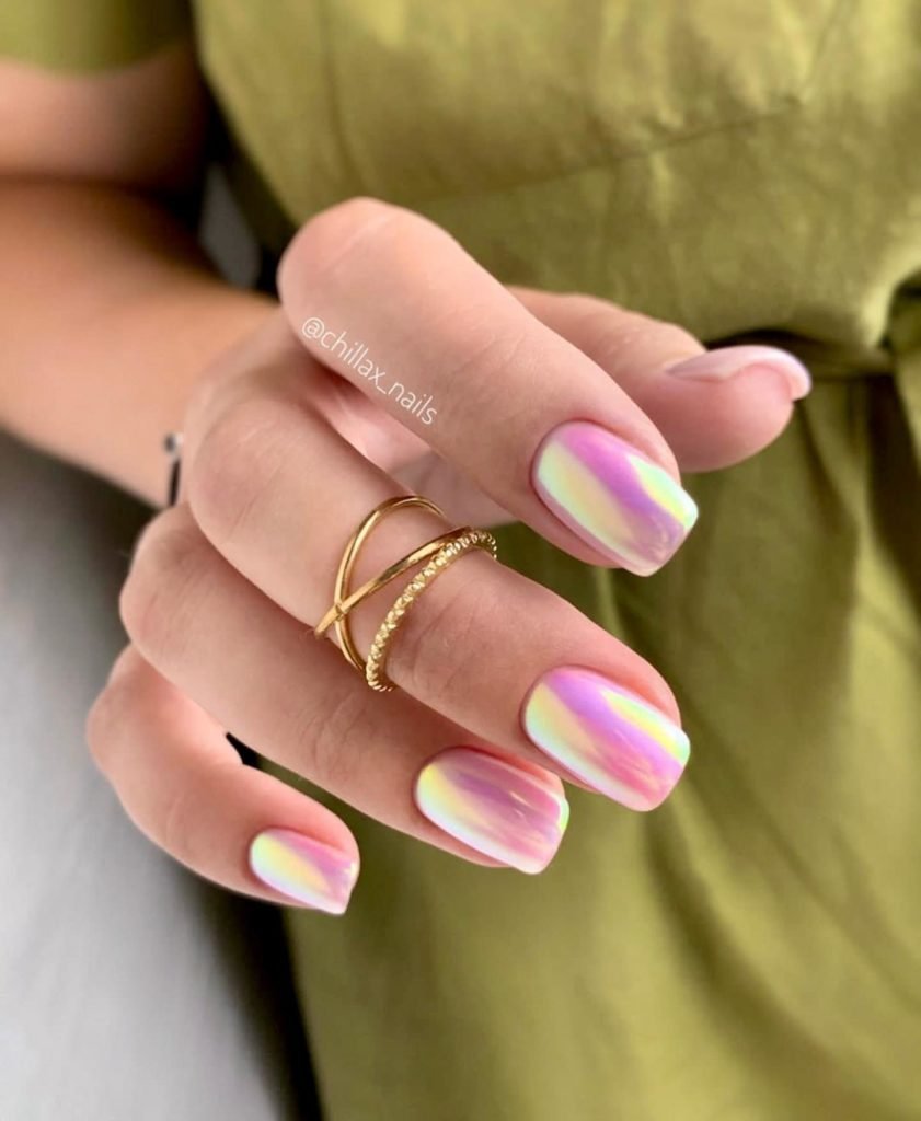 23 Adorable Pink Chrome Nails Inspo