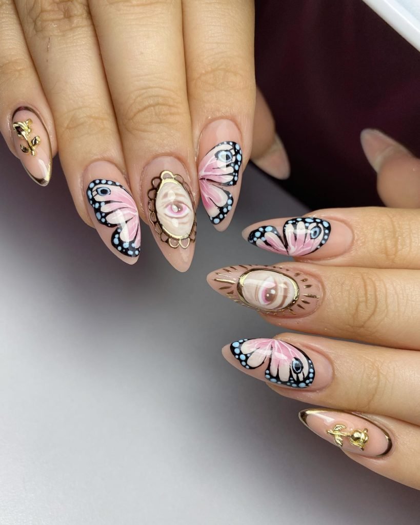 17 Dainty and Cute Butterfly Nails Inspo