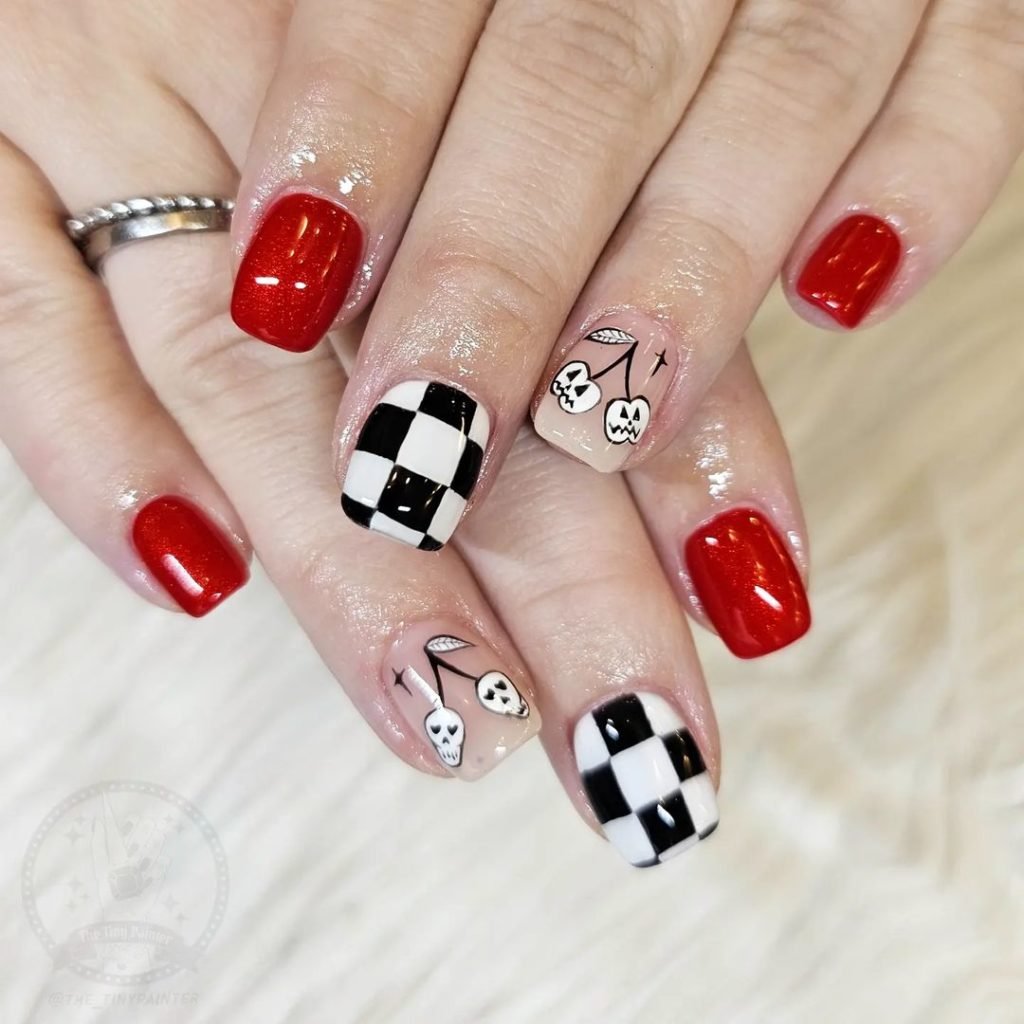 45 Adorable Checkered Nails You Must Try in 2024