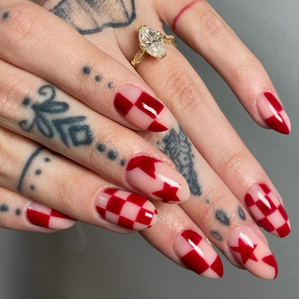 45 Adorable Checkered Nails You Must Try in 2024