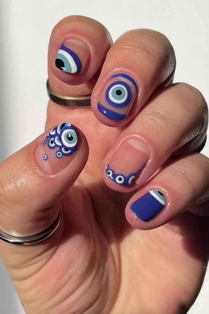35 Enchanting Evil Eye Nails for a Mysterious and Trendy Manicure