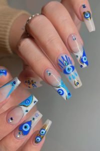 35 Enchanting Evil Eye Nails for a Mysterious and Trendy Manicure
