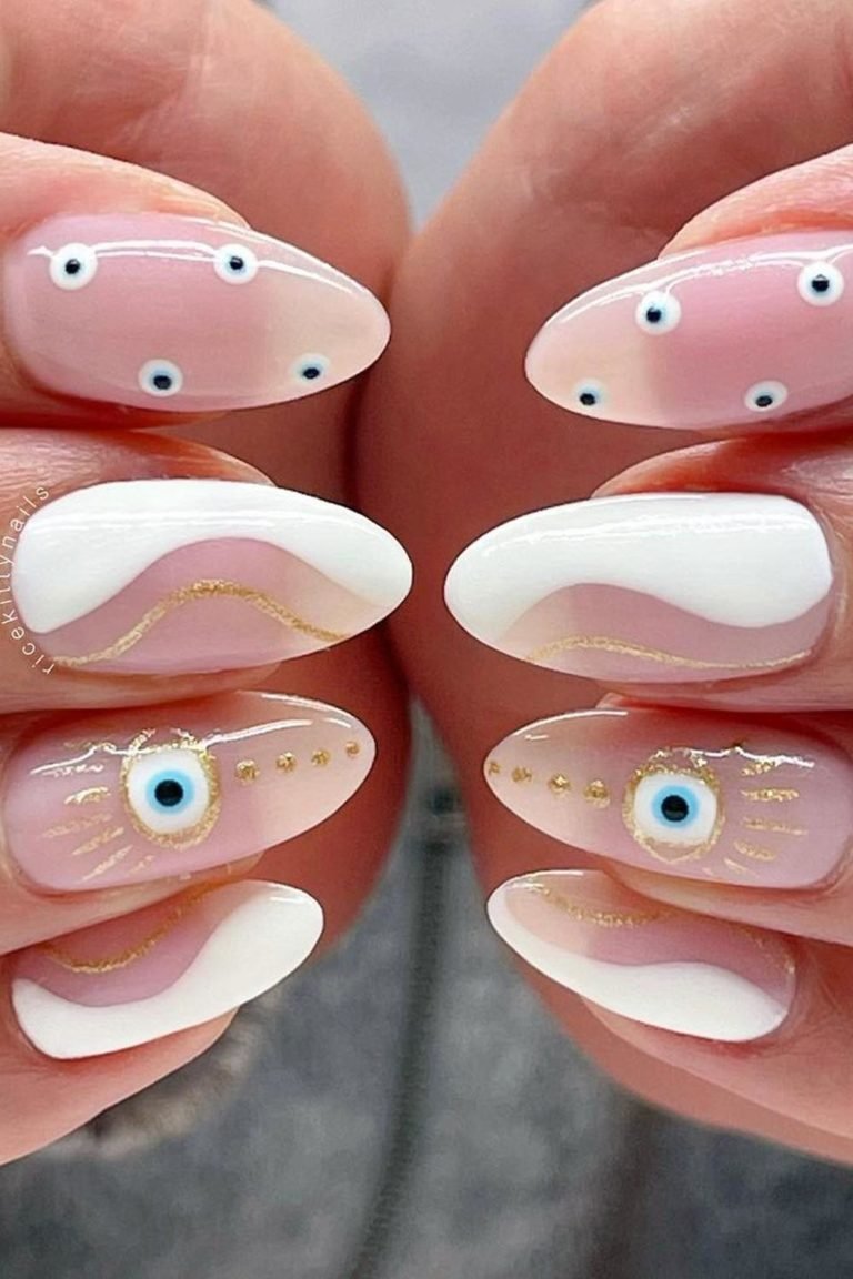35 Enchanting Evil Eye Nails for a Mysterious and Trendy Manicure