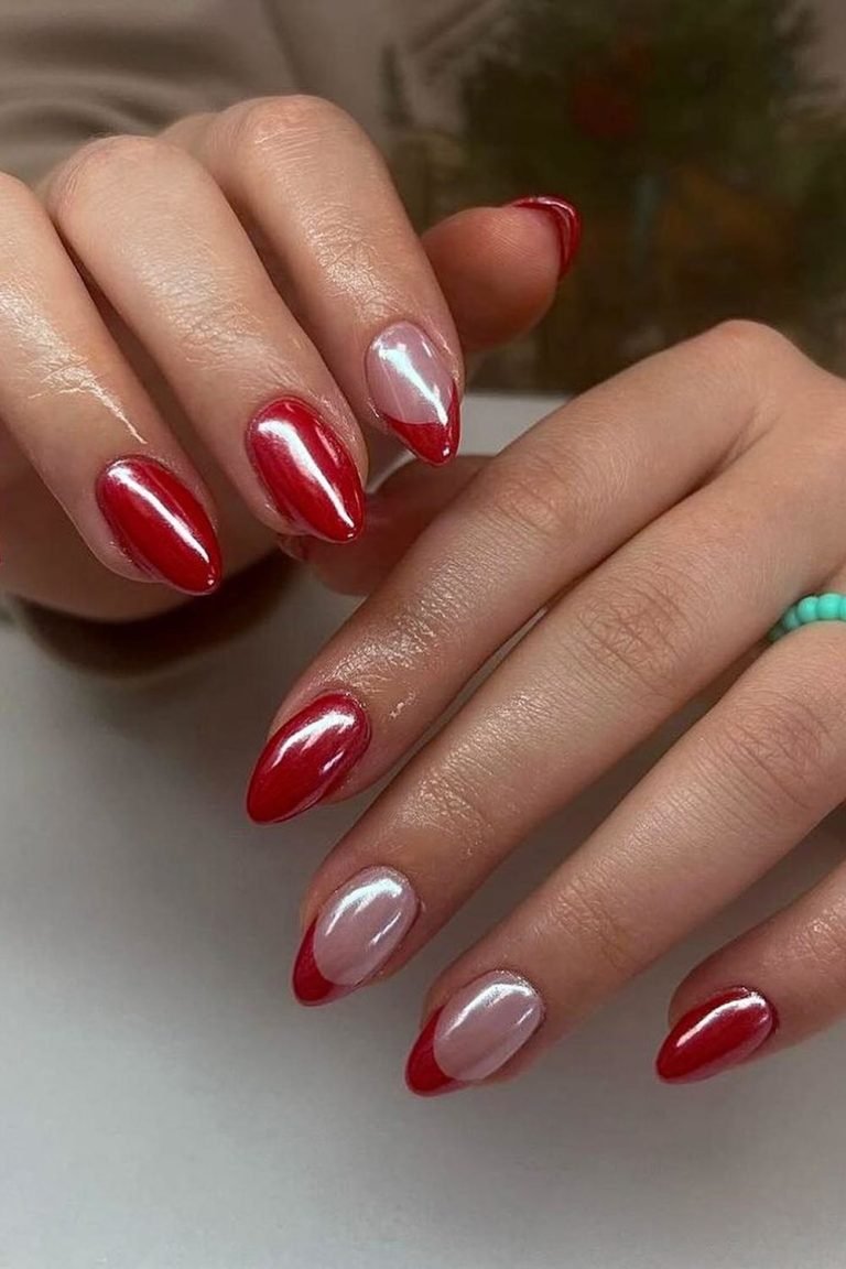 32 Cute Red Chrome Nails Designs to Feel Like a Femme Fatale