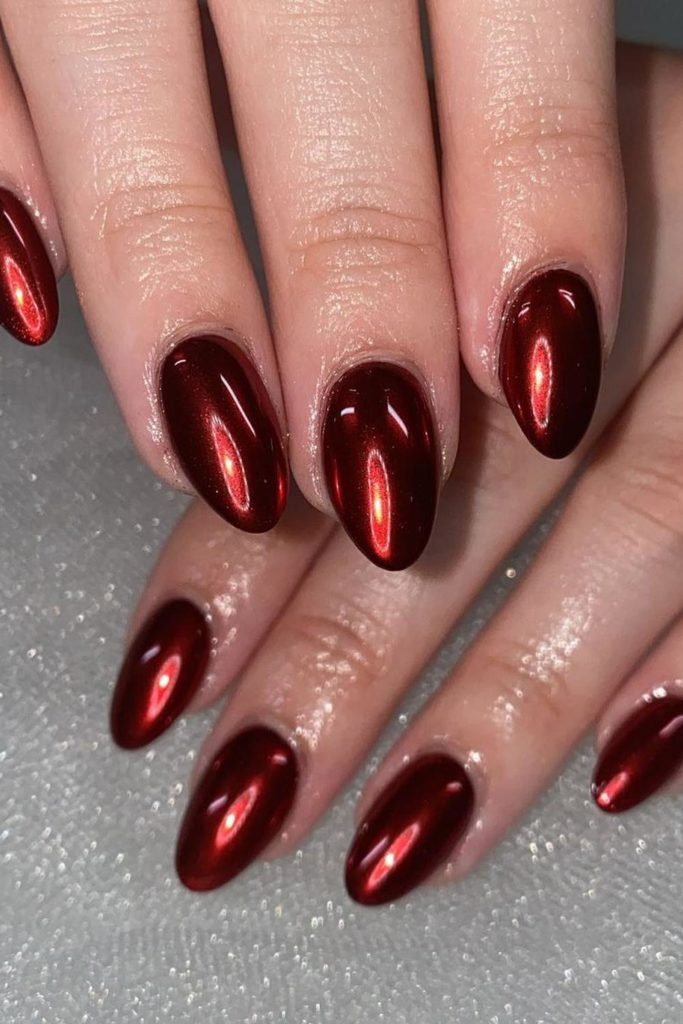 32 Cute Red Chrome Nails Designs to Feel Like a Femme Fatale
