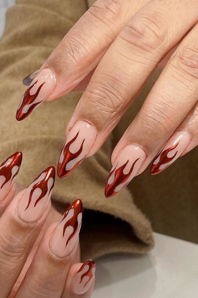 32 Cute Red Chrome Nails Designs to Feel Like a Femme Fatale