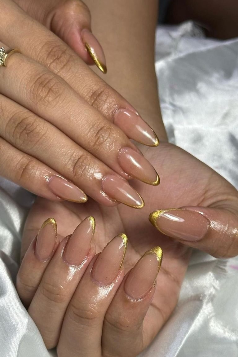 35 Cute & Trendy Gold French Tip Nails Ideas for 2024